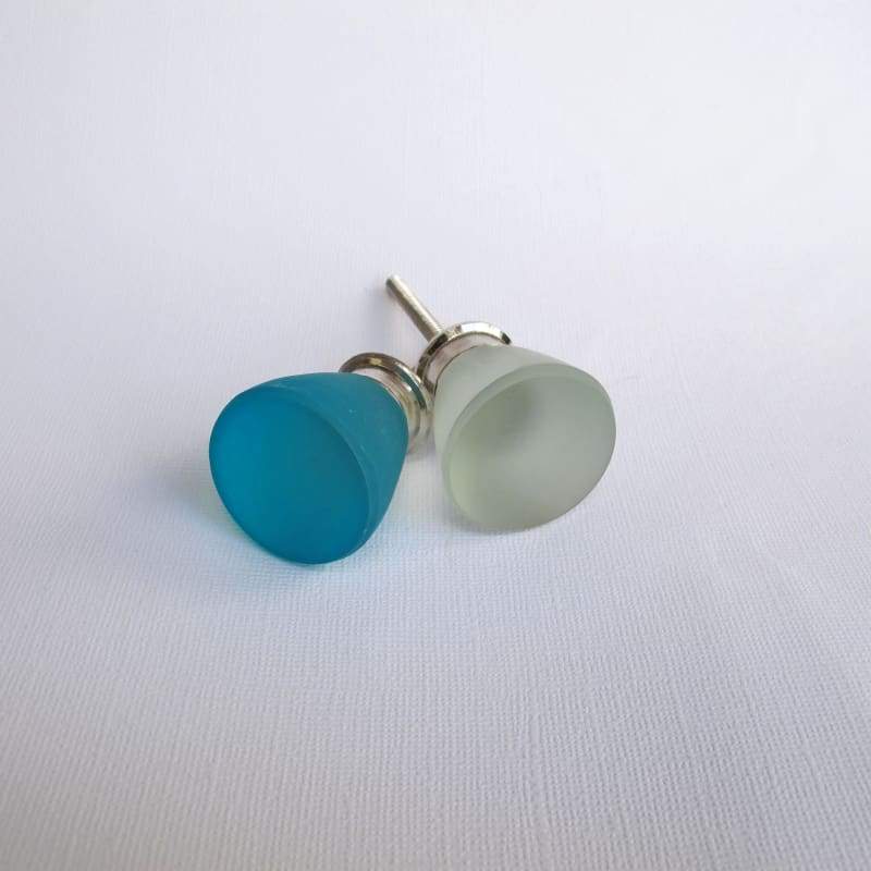 Frosted Clear Beach Glass Drawer Pulls & Cabinet Knobs - Hooks & Knobs