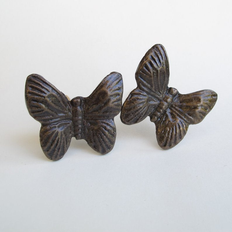 Butterfly Metal Drawer Pulls & Cabinet Knobs - Hooks & Knobs