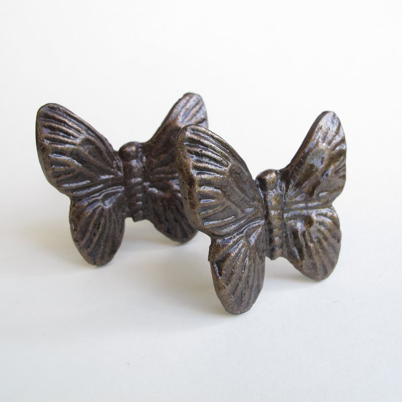 Butterfly Metal Drawer Pulls & Cabinet Knobs - Hooks & Knobs