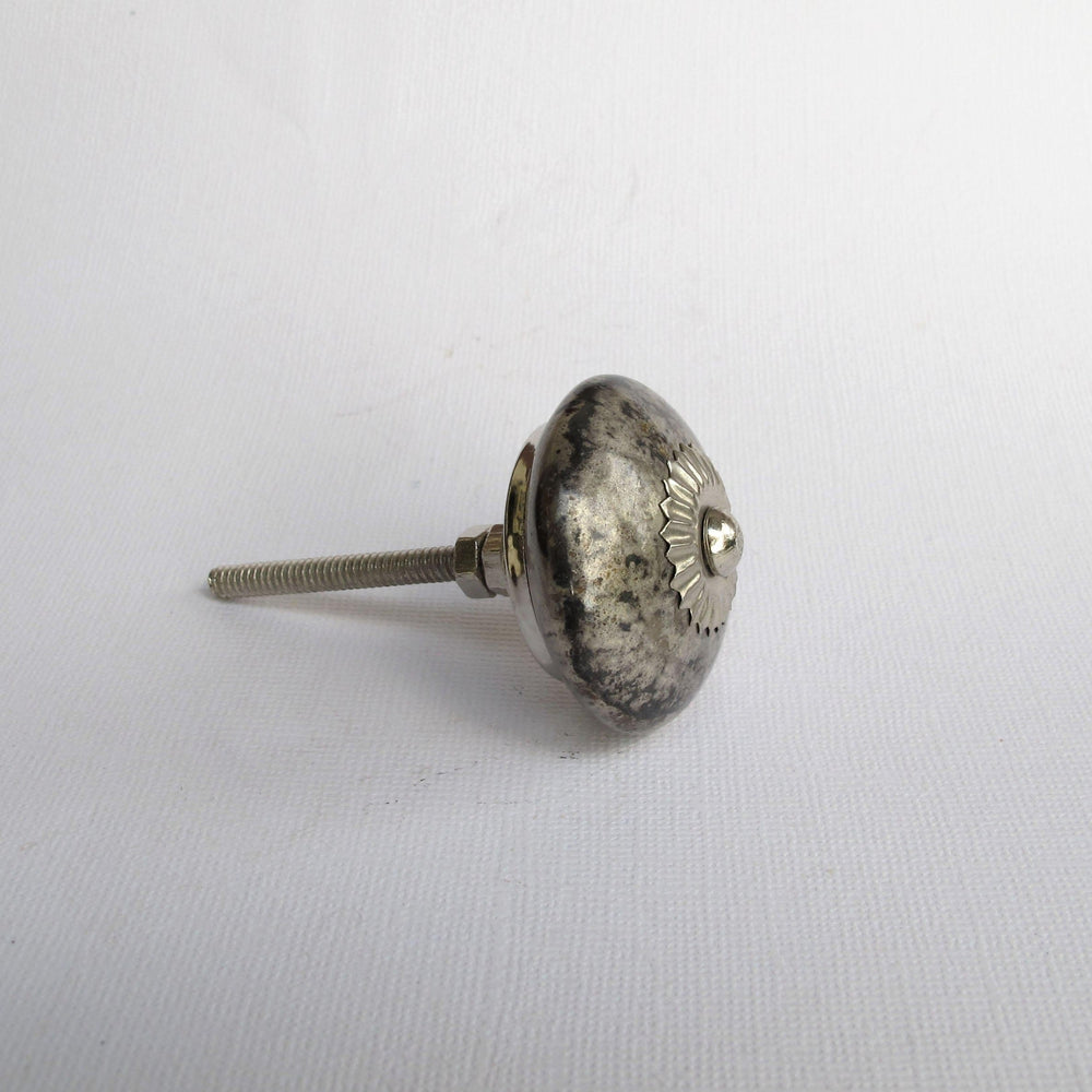 Silver Marbled Leia Knob - Hooks & Knobs