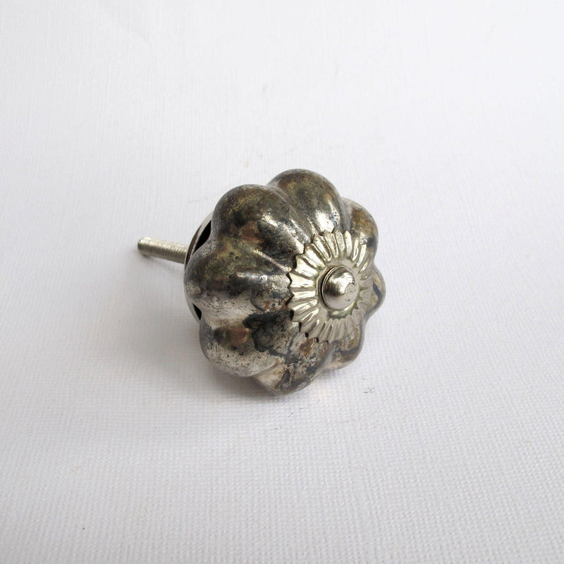 Silver Marbled Marigold Knob - Hooks & Knobs