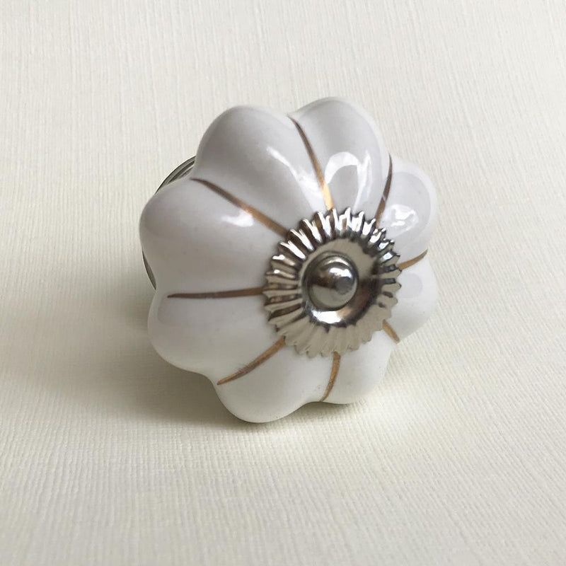 White Marigold Knob - Hooks & Knobs