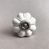 White Marigold Knob - Hooks & Knobs