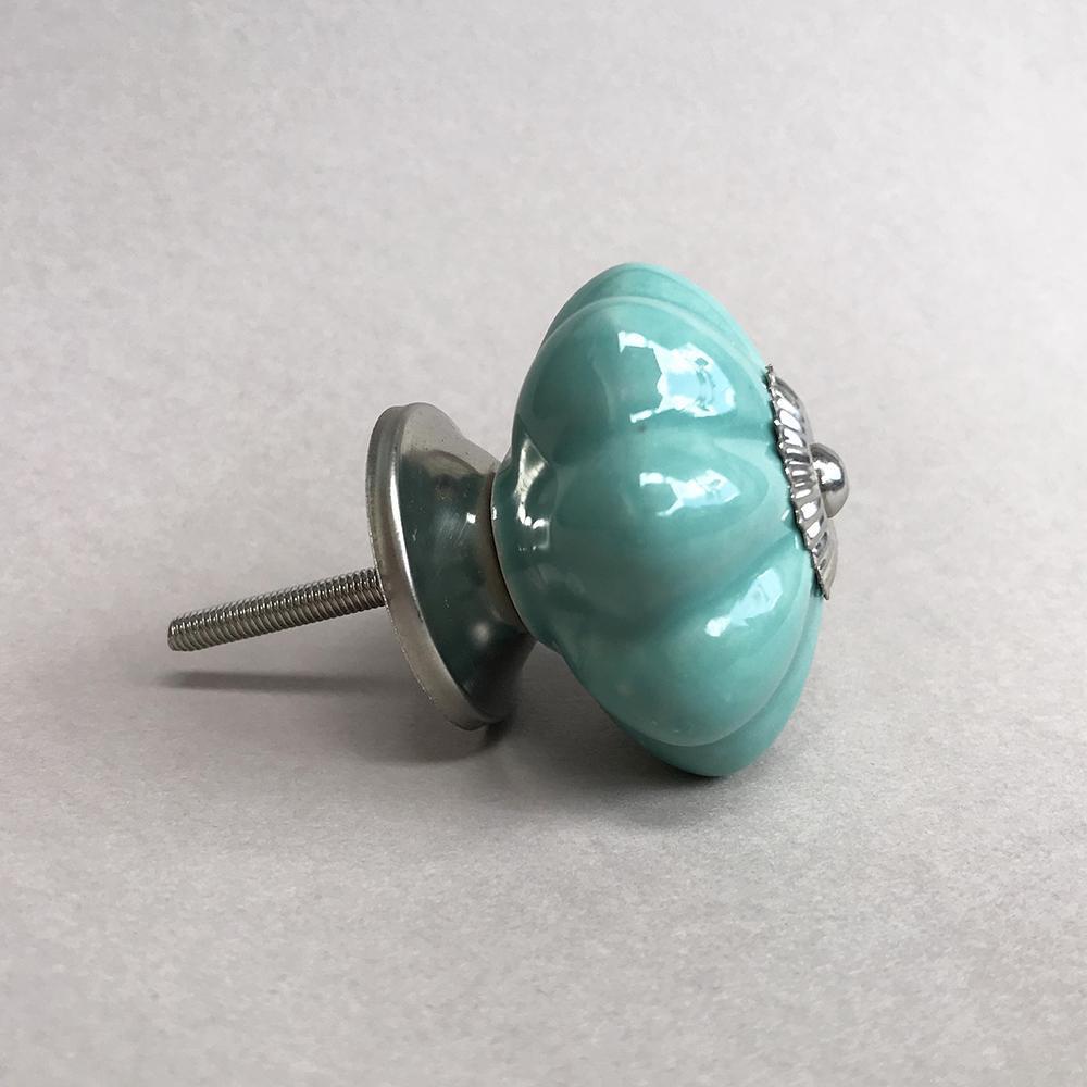 Marigold Knob - Teal - Hooks & Knobs