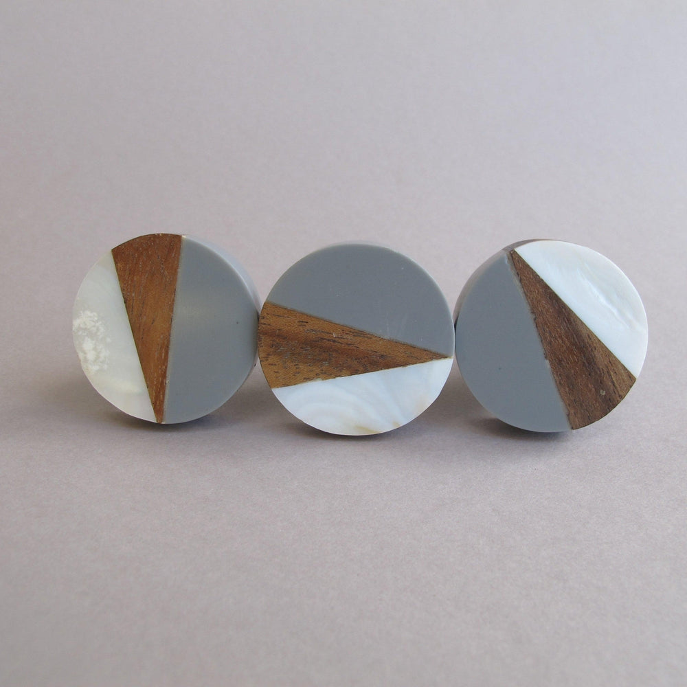 Modern Grey Geometric Drawer Pulls & Cabinet Knobs - Hooks & Knobs