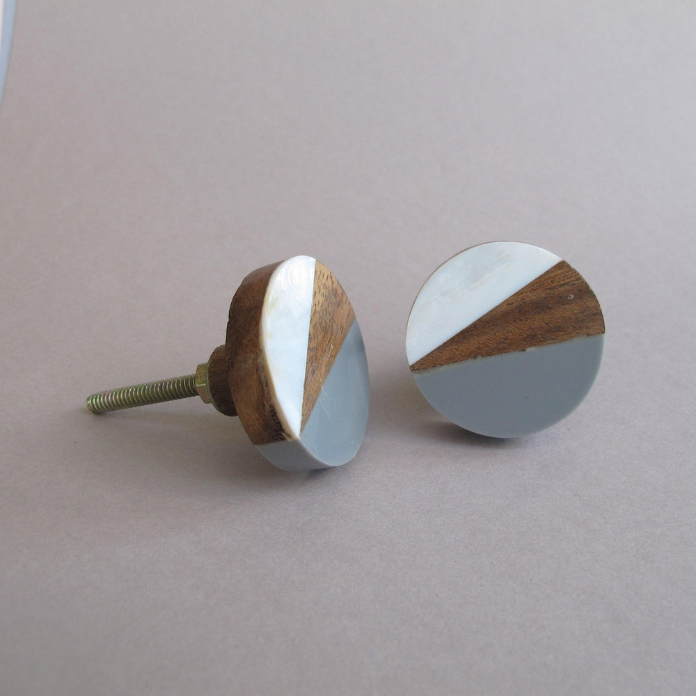 Modern Grey Geometric Drawer Pulls & Cabinet Knobs - Hooks & Knobs