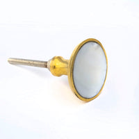 Simple Gold Mother of Pearl Drawer Pulls & Cabinet Knobs - Hooks & Knobs