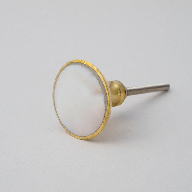 Simple Gold Mother of Pearl Drawer Pulls & Cabinet Knobs - Hooks & Knobs