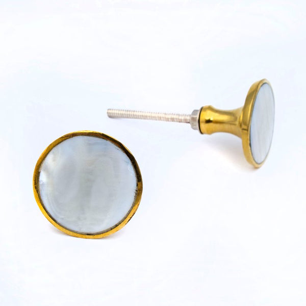 Simple Gold Mother of Pearl Drawer Pulls & Cabinet Knobs - Hooks & Knobs